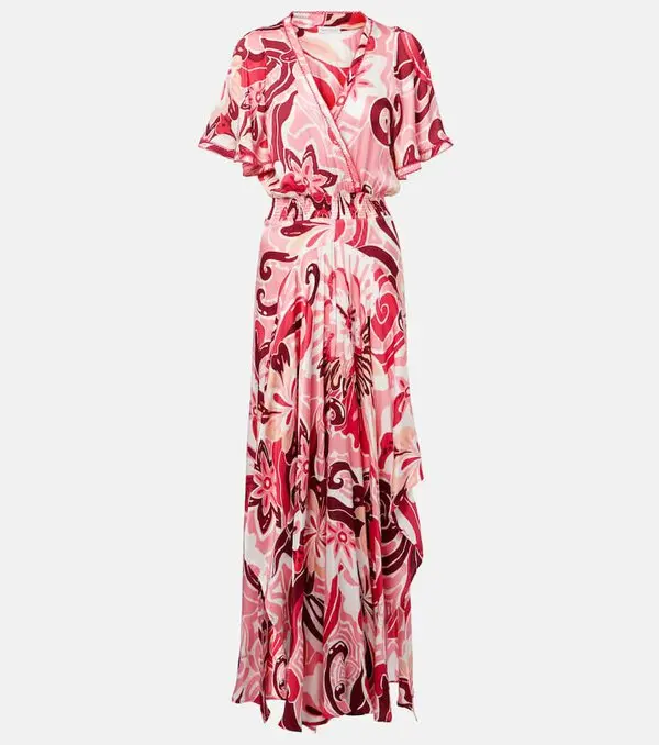 Poupette St Barth Mabelle Satin Maxi Dress - Red