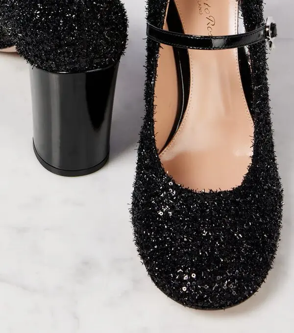 GIANVITO ROSSI Sequined Mary Jane Pumps