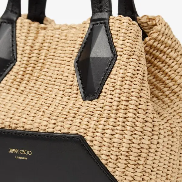 JIMMY CHOO Diamond Mini Raffia Tote Bag - Neutral
