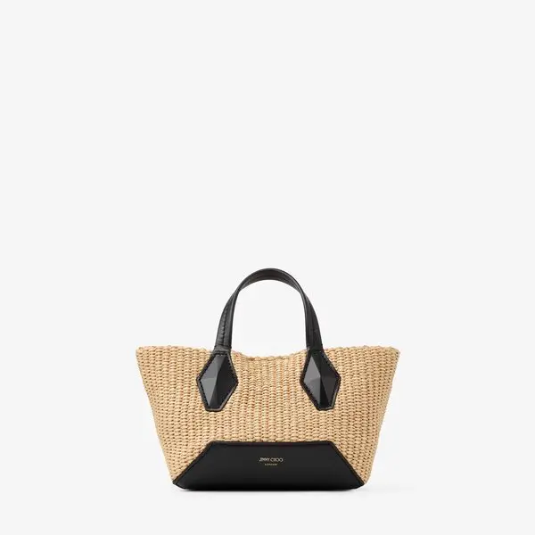 JIMMY CHOO Diamond Mini Raffia Tote Bag - Neutral