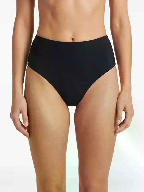 Kiki De Montparnasse Lace-up High-waisted Bikini Bottom - Black