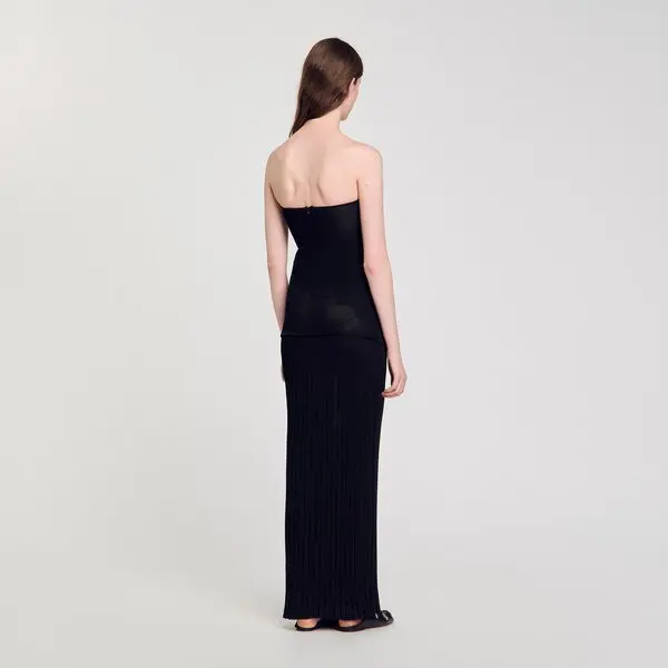 Sandro Maxi Bustier Knit Dress
