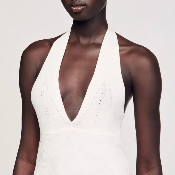 Sandro Maxi Backless Knit Dress