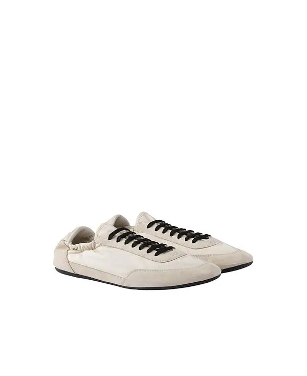 Prada Re-nylon And Suede Elasticized Sneakers - Neutral