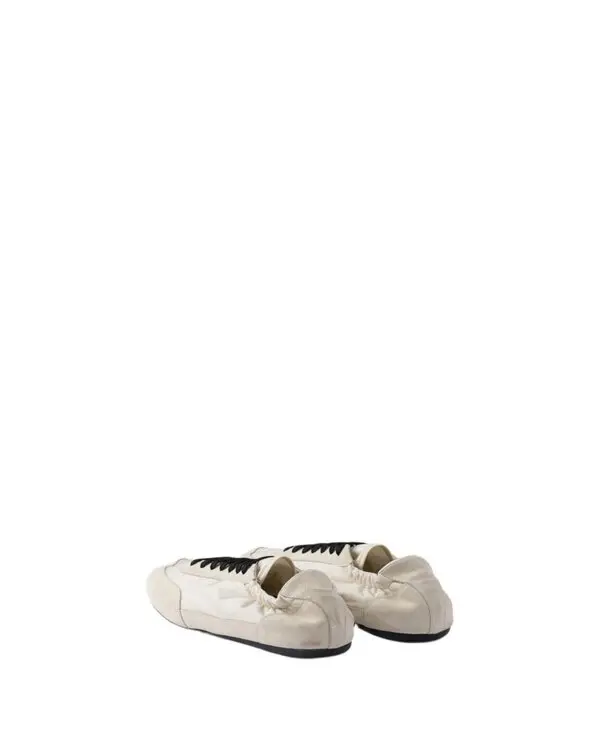 Prada Re-nylon And Suede Elasticized Sneakers - Neutral