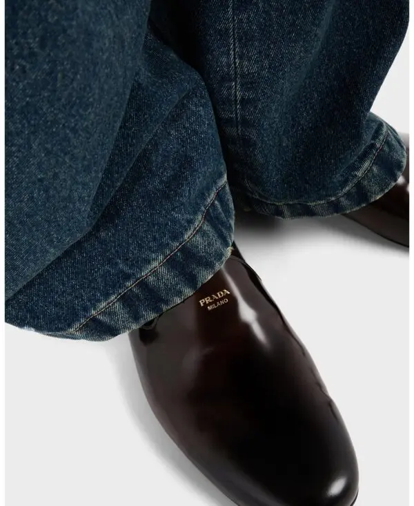 Prada Brushed Leather Slippers