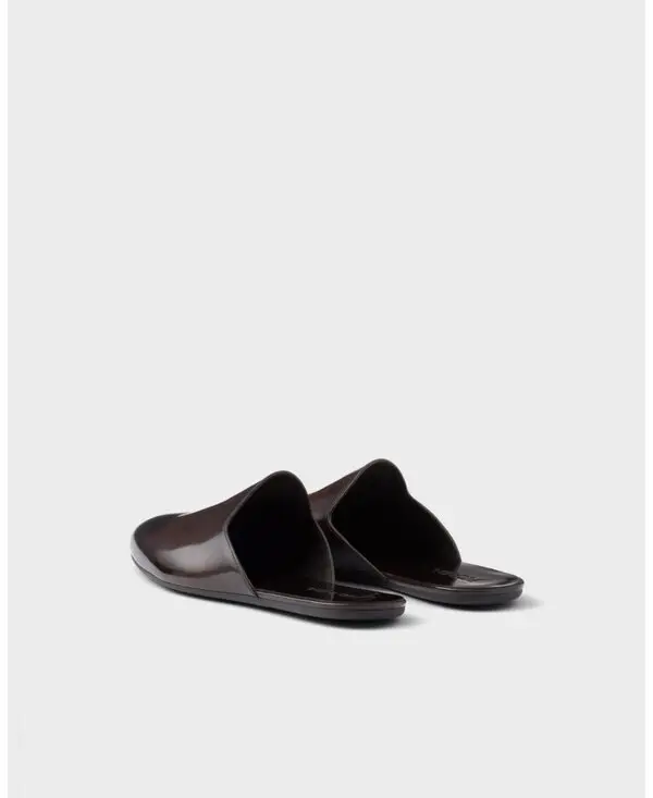 Prada Brushed Leather Slippers