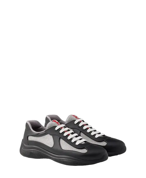 Prada America's Cup Soft Rubber And Bike Fabric Sneakers - Black