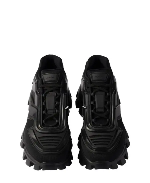 Prada Cloudbust Thunder Knit Fabric Sneakers - Black