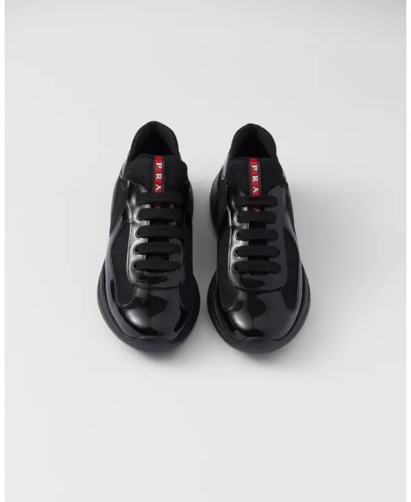 Prada America's Cup Biker Fabric Sneakers - Black