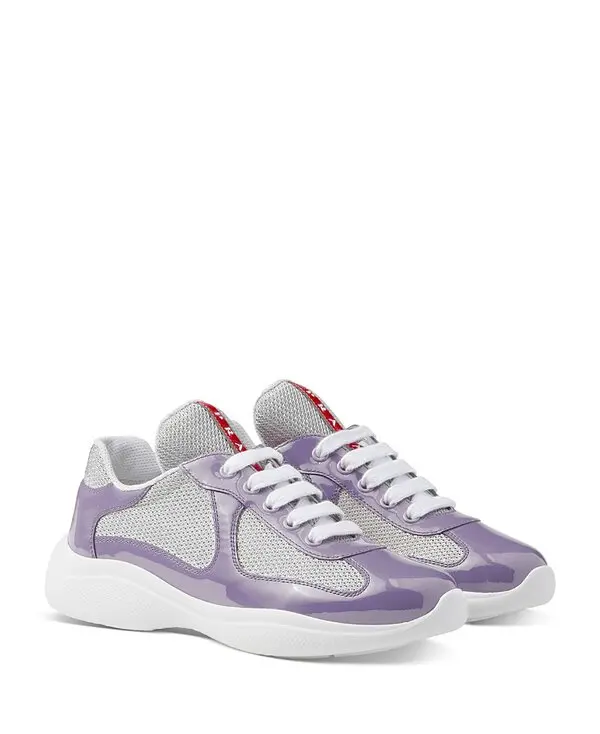 Prada America's Cup Biker Fabric Sneakers - Purple