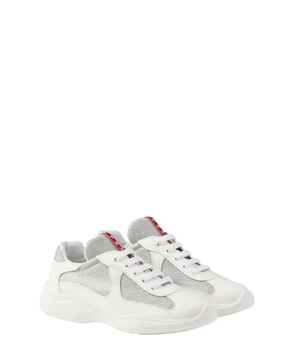 Prada America's Cup Biker Fabric Sneakers - White