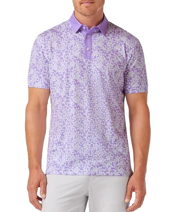 Mizzen+main Versa Short Sleeve Polo - Lavender Floral