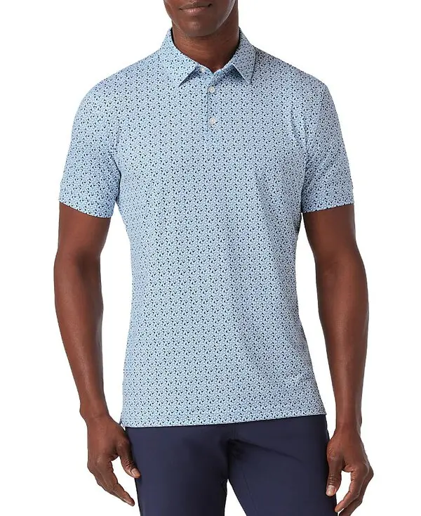 Mizzen+main Versa Short Sleeve Polo - Light Cyan Mini Golf