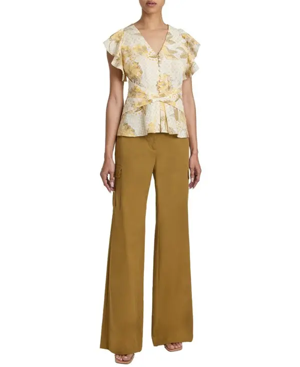 Santorelli Ella Flutter Sleeve Buttoned Blouse