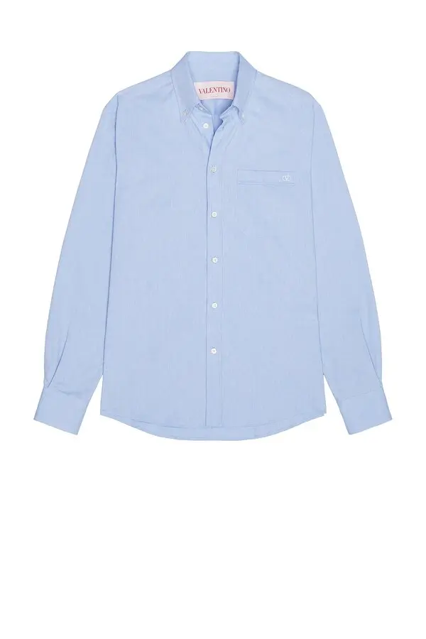 Valentino Garavani V Logo Signature Shirt In Blue - Sky Spring