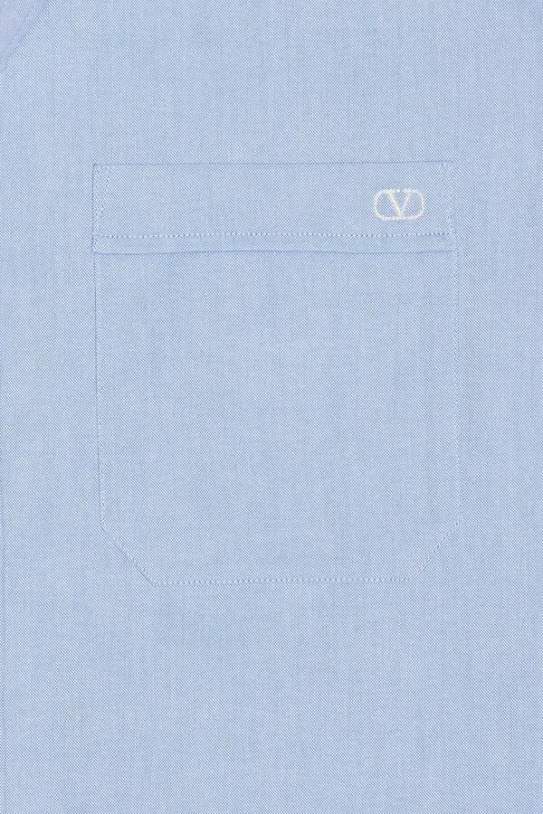 Valentino Garavani V Logo Signature Shirt In Blue - Sky Spring