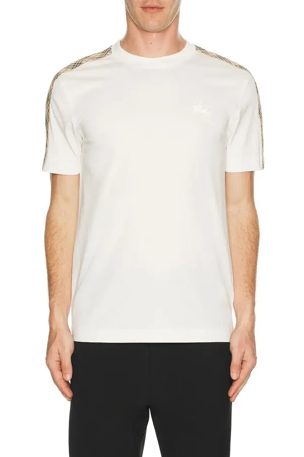 Burberry Check Tape T-shirt In White