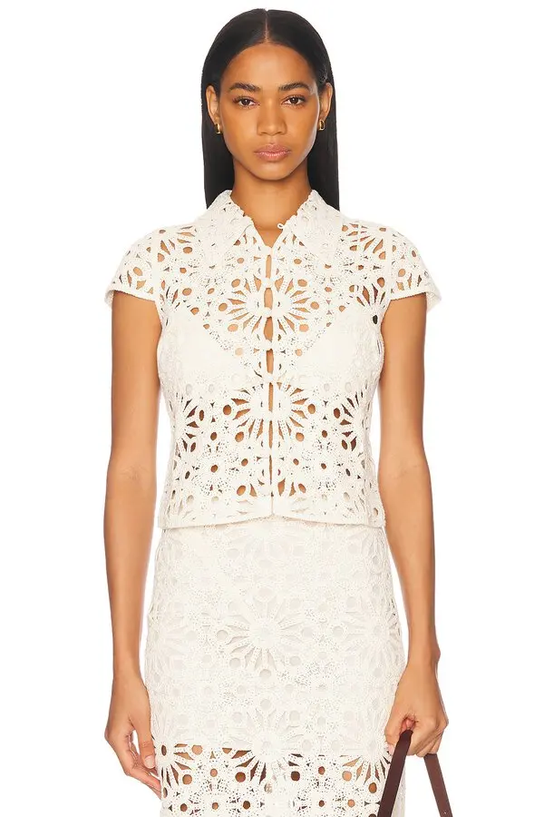 L'academie Shay Crochet Top