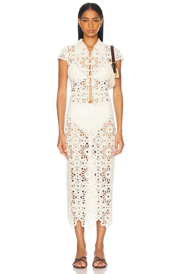 L'academie Shay Crochet Top
