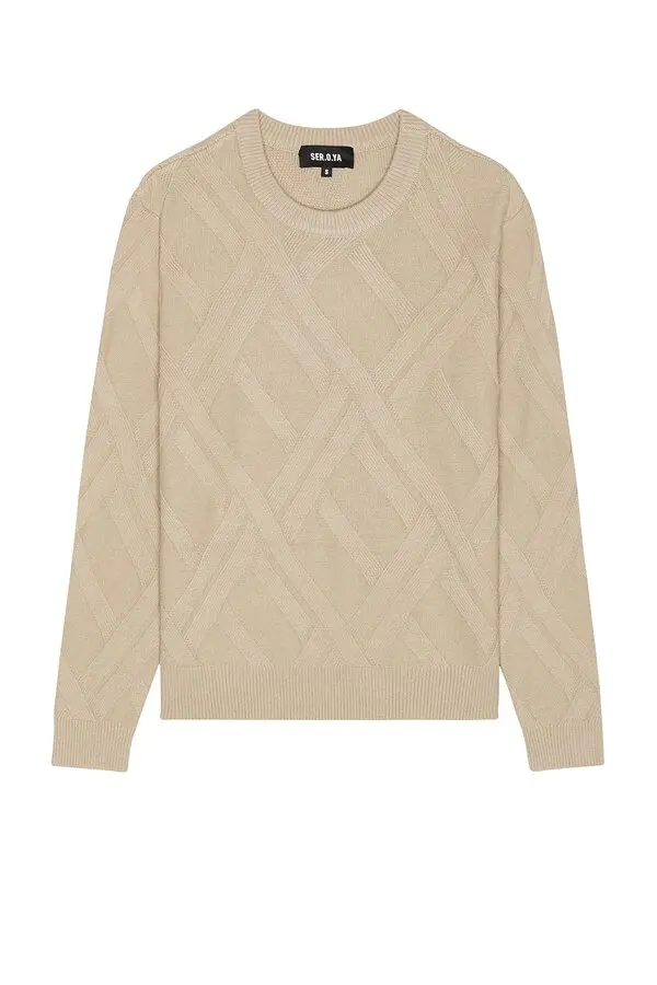 SEROYA Joseph Grid Cable Sweater