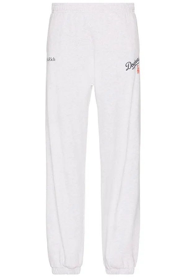 SPORTY & RICH Dodgers Serif Sweatpant In Grey - Heather Gray