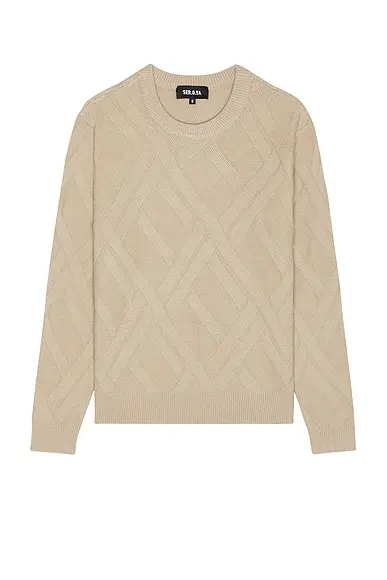 SEROYA Joseph Grid Cable Knit Sweater