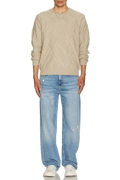 SEROYA Joseph Grid Cable Knit Sweater