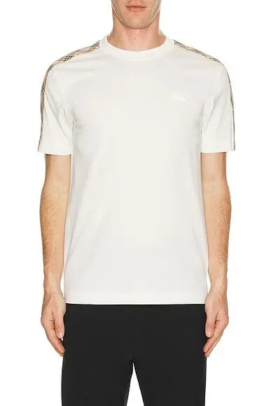 Burberry Check Tape T-shirt - Chalk