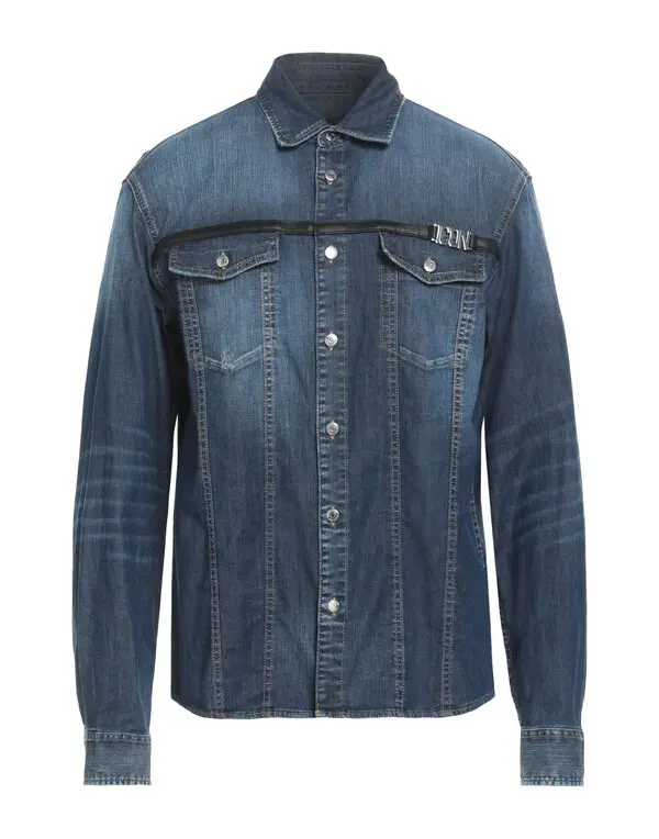 Dsquared2 Denim Shirt Size Cotton, Elastane, Ovine Leather