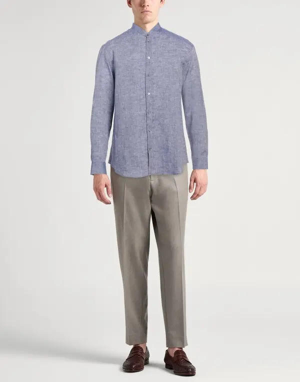 Emporio Armani Shirt Size Linen - Blue