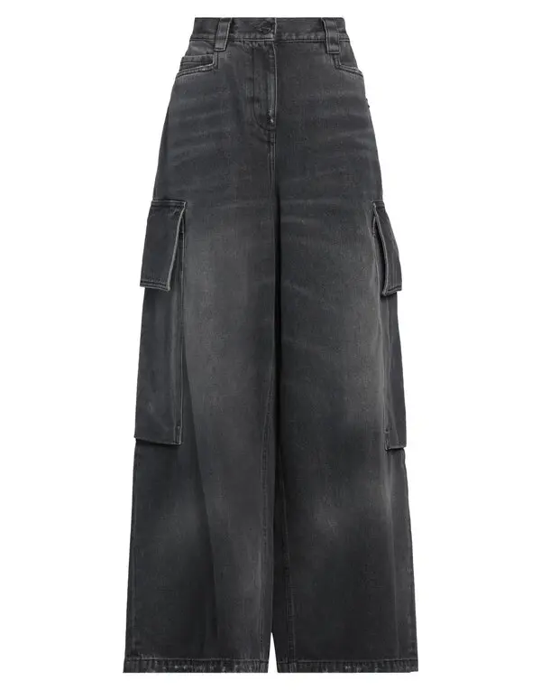 Palm Angels Denim Cargo Jeans - Grey
