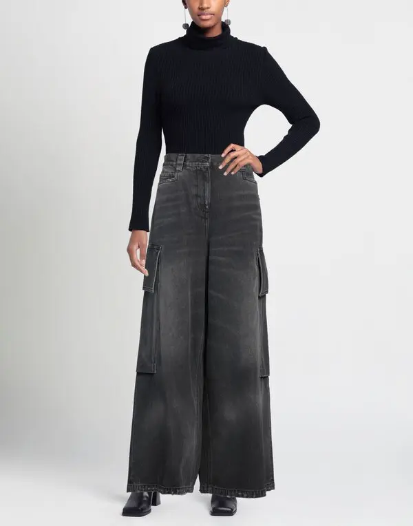 Palm Angels Denim Cargo Jeans - Grey