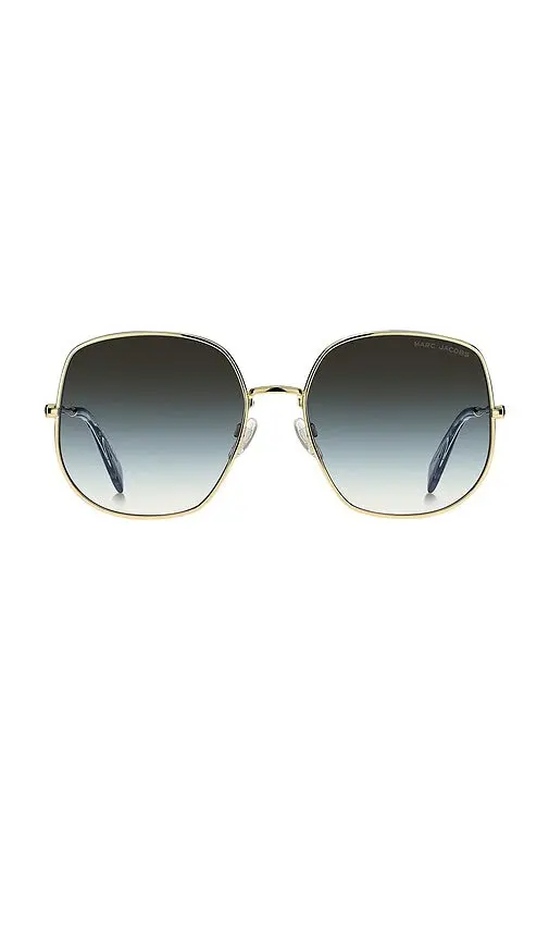 Marc Jacobs Metallic Square Sunglasses - Gold Blue & Grey Green