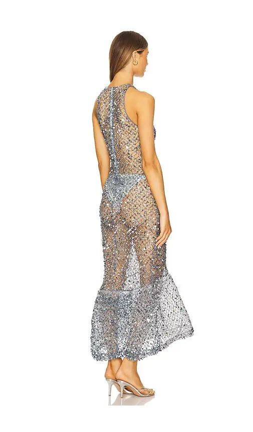 Lapointe Sequin High Low Midi Dress