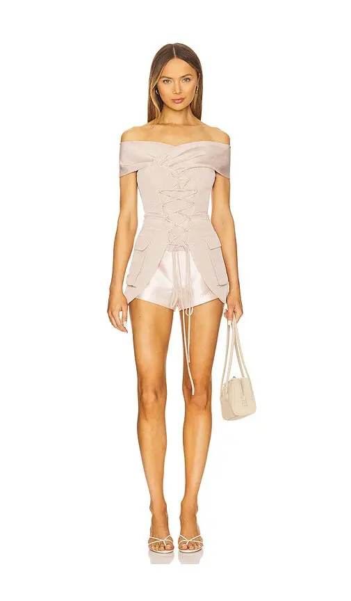 KIM SHUI Off Shoulder Tie Top