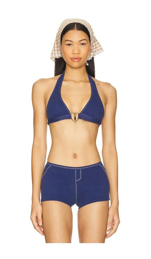 Frankies Bikinis X Bella Hadid Frank Bikini Top - Summer Denim