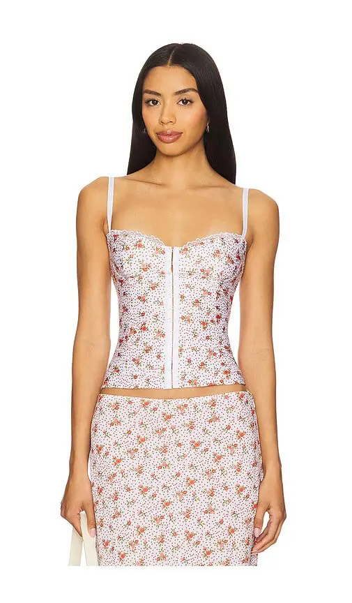 BELLA VENICE The Caroline Corset In Red,ivory - Floral
