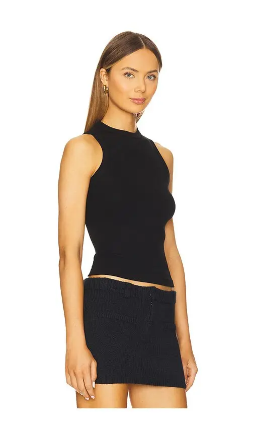 AYA MUSE Jersey High Neck Tank Top - Black