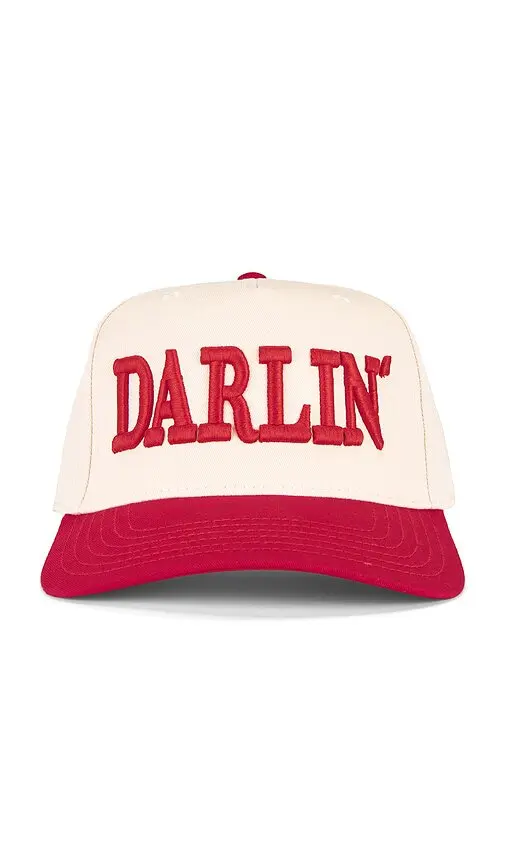 DARLIN Embroidered Patch Cap - Red Cream