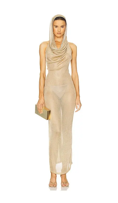 gold dress with hood Formosa