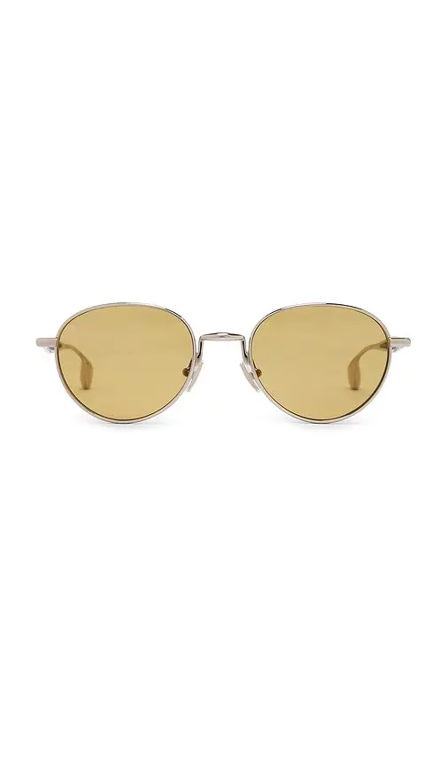 Bottega Veneta Round Sunglasses - Silver & Brown