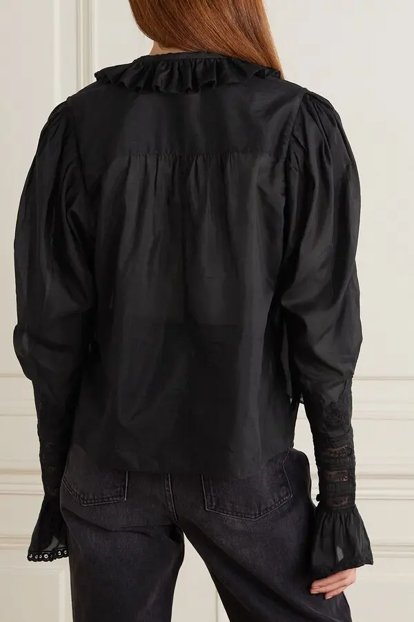 Isabel Marant Étoile Ginette Lace-trimmed Blouse