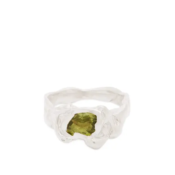 SIMUERO Ola Ring - Silver/green Peridot