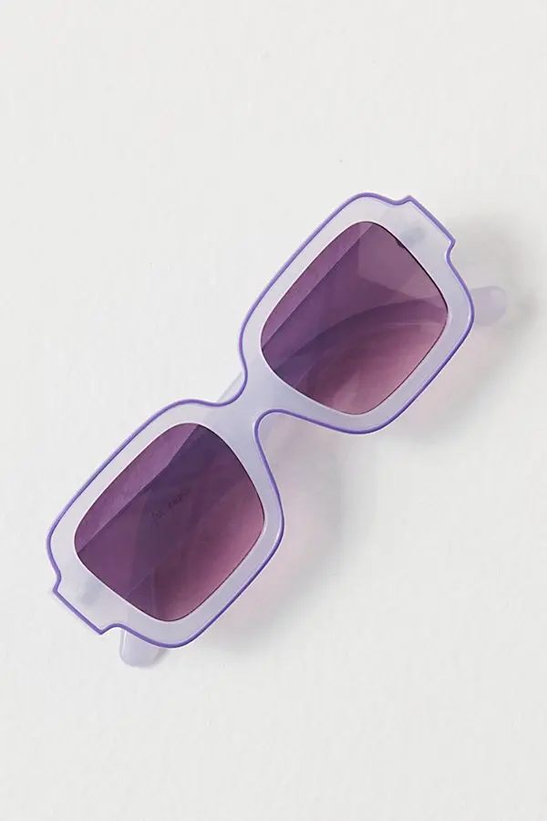 Free People Shadow Side Rectangle Sunglasses - Purple  display picture 1