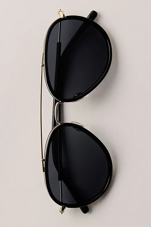 Free People Tatum Polarized Aviator Sunglasses - Black