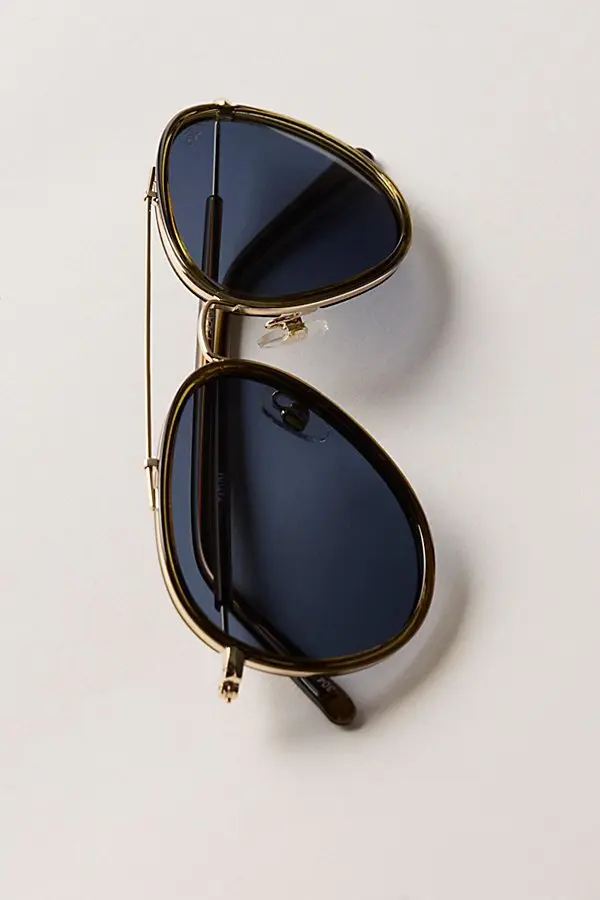 Free People Tatum Polarized Aviator Sunglasses - Olive