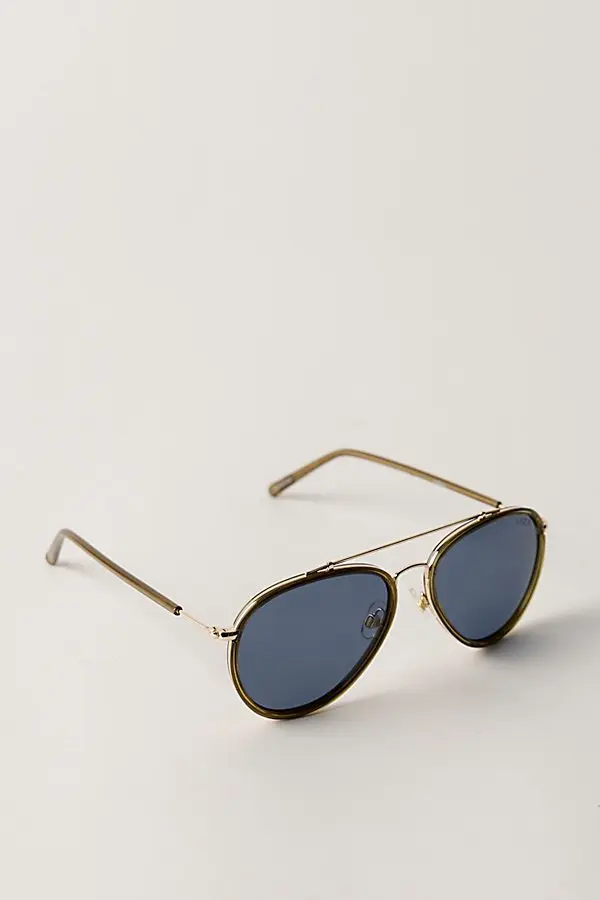 Free People Tatum Polarized Aviator Sunglasses - Olive