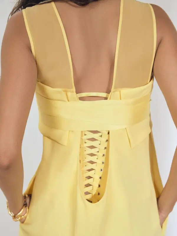 REISS Liliana Atelier Ribbon-tie Corset Shift Dress