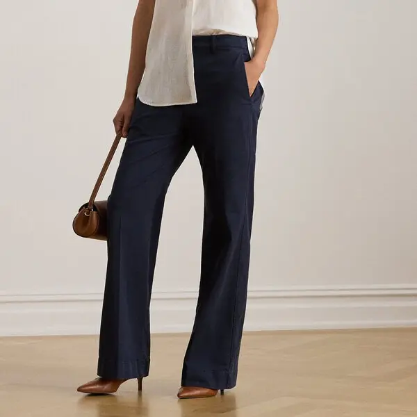 Ralph Lauren Stretch Cotton Chino Flare Pant - Lauren Navy